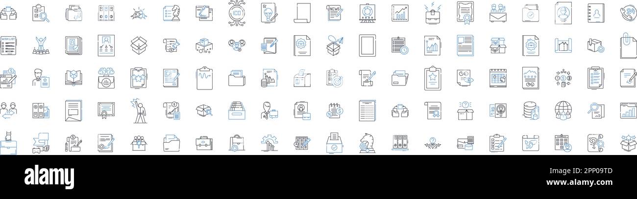 Record Keeping Line Icons Collection Archival Documentation