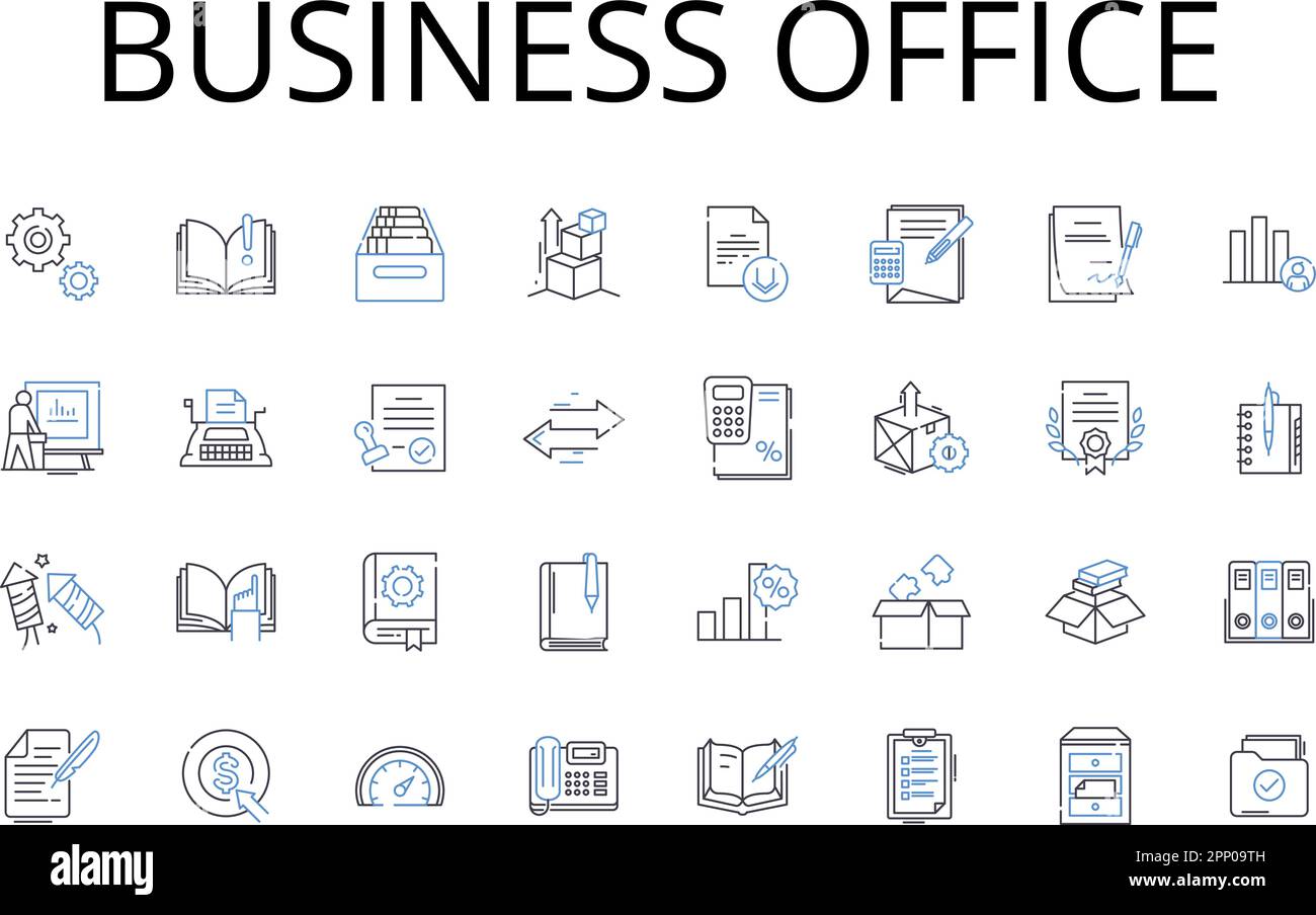 Business office line icons collection. City Hall, Corporate Sector ...