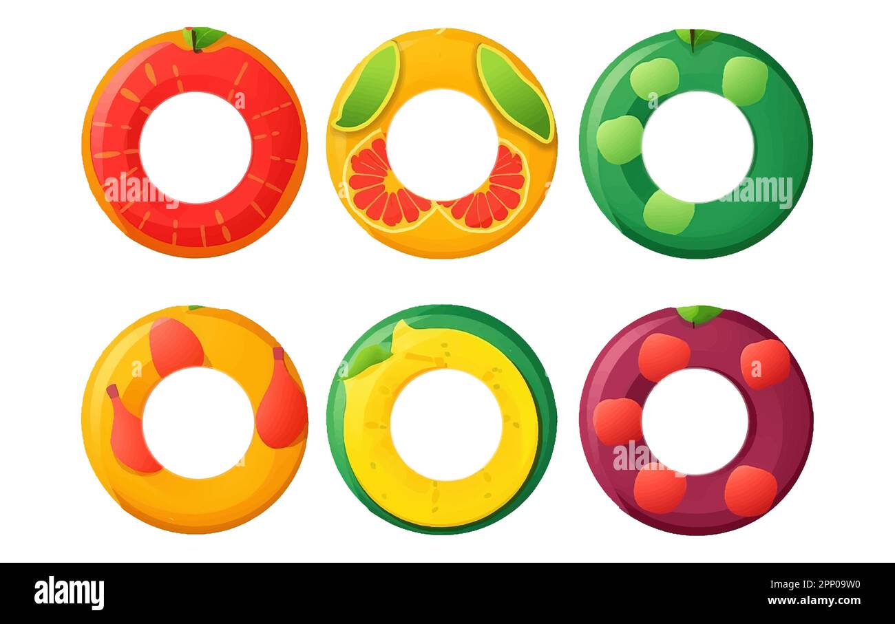 set vector illustration of swimming summer ring isolate on white Stock ...