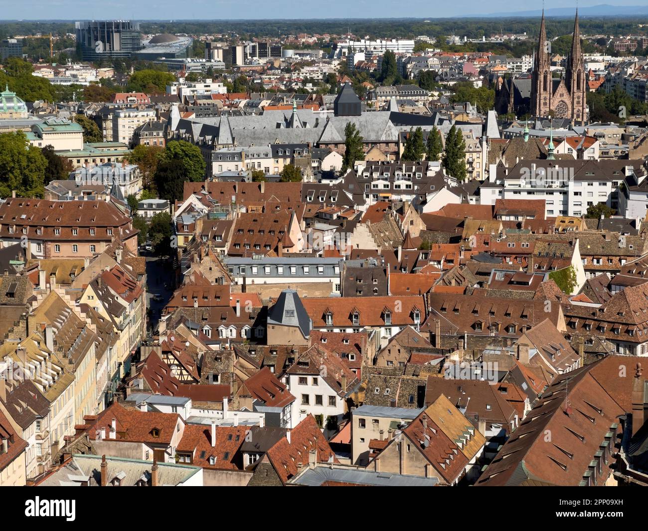 A picturesque aerial view of the ancient, UNESCO-recognised Strasbourg ...