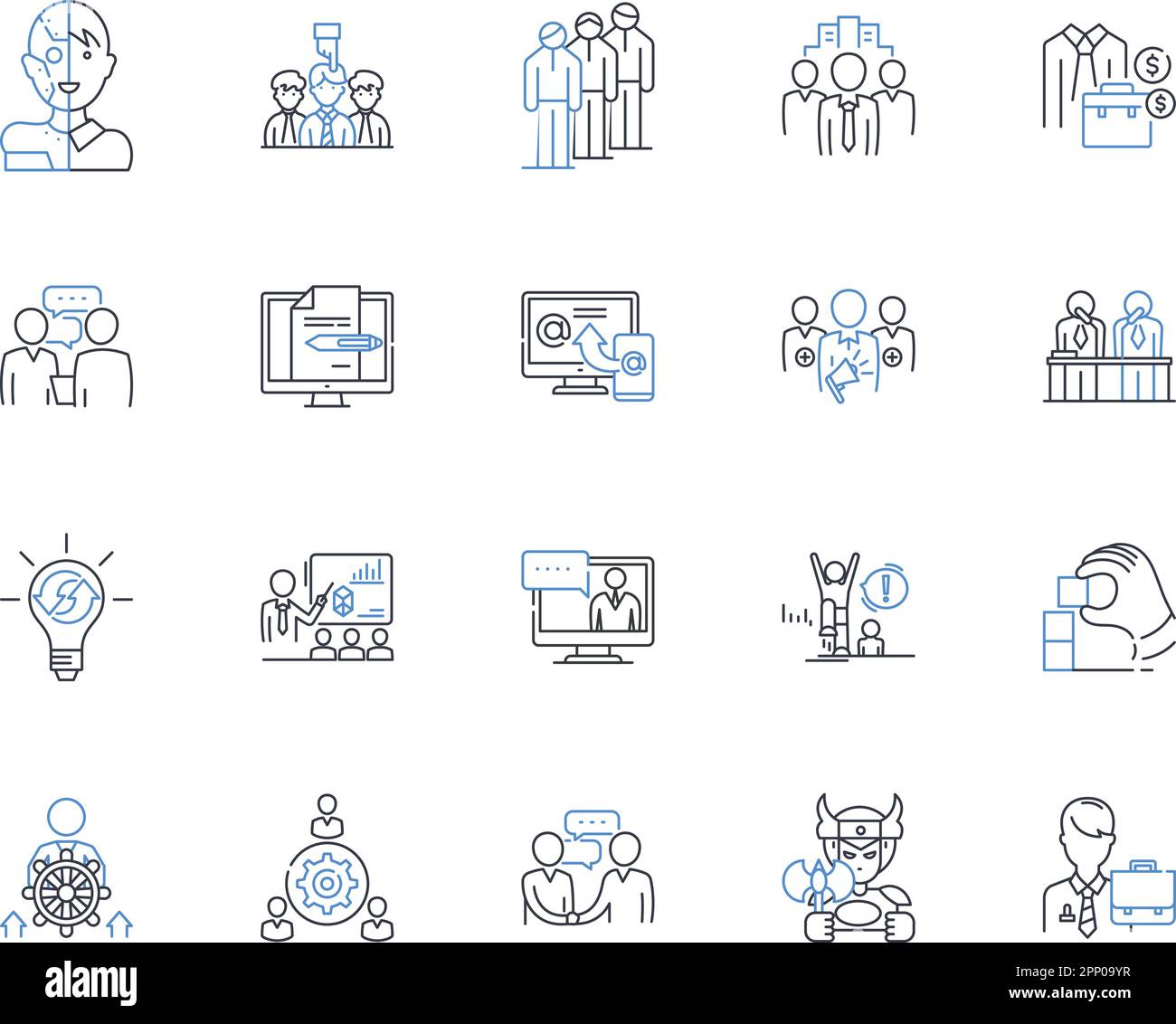 Company line icons collection. Innovative, Creative, Dynamic, Reliable ...
