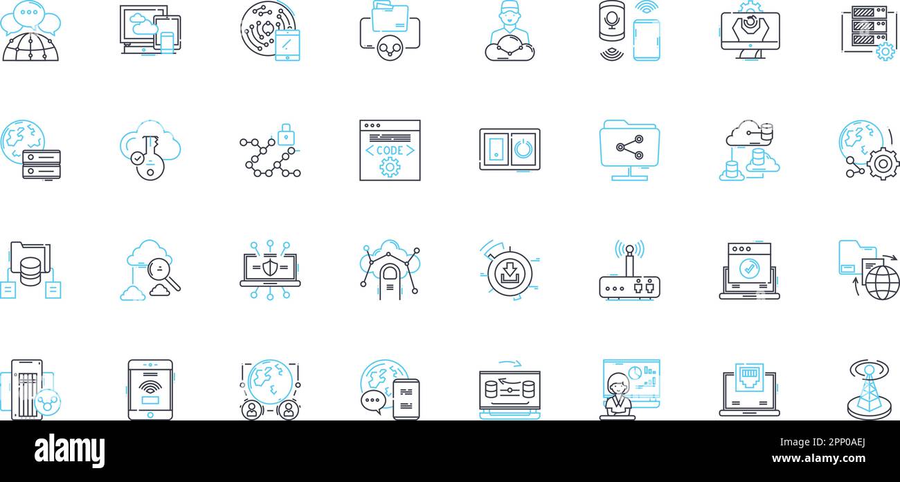 Link Linear Icons Set Click Navigation Connect Hyperlink Gateway Direct Redirect Line