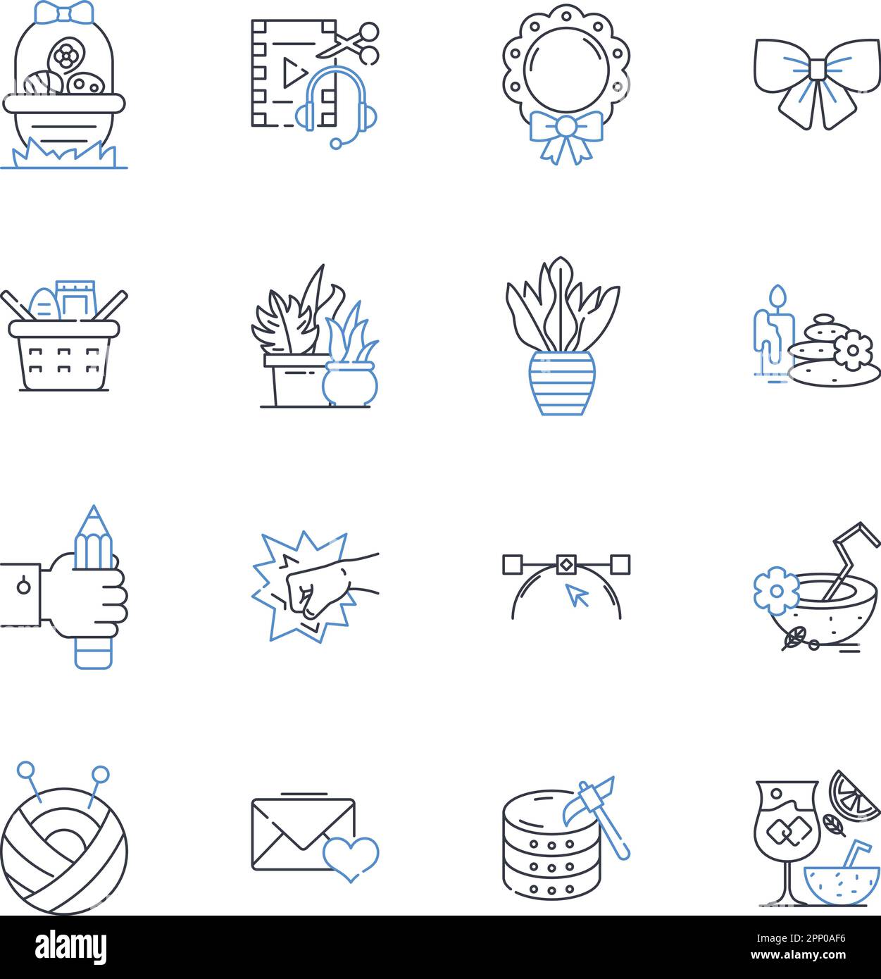 Original hobbies line icons collection. Origami, Calligraphy, Pottery ...