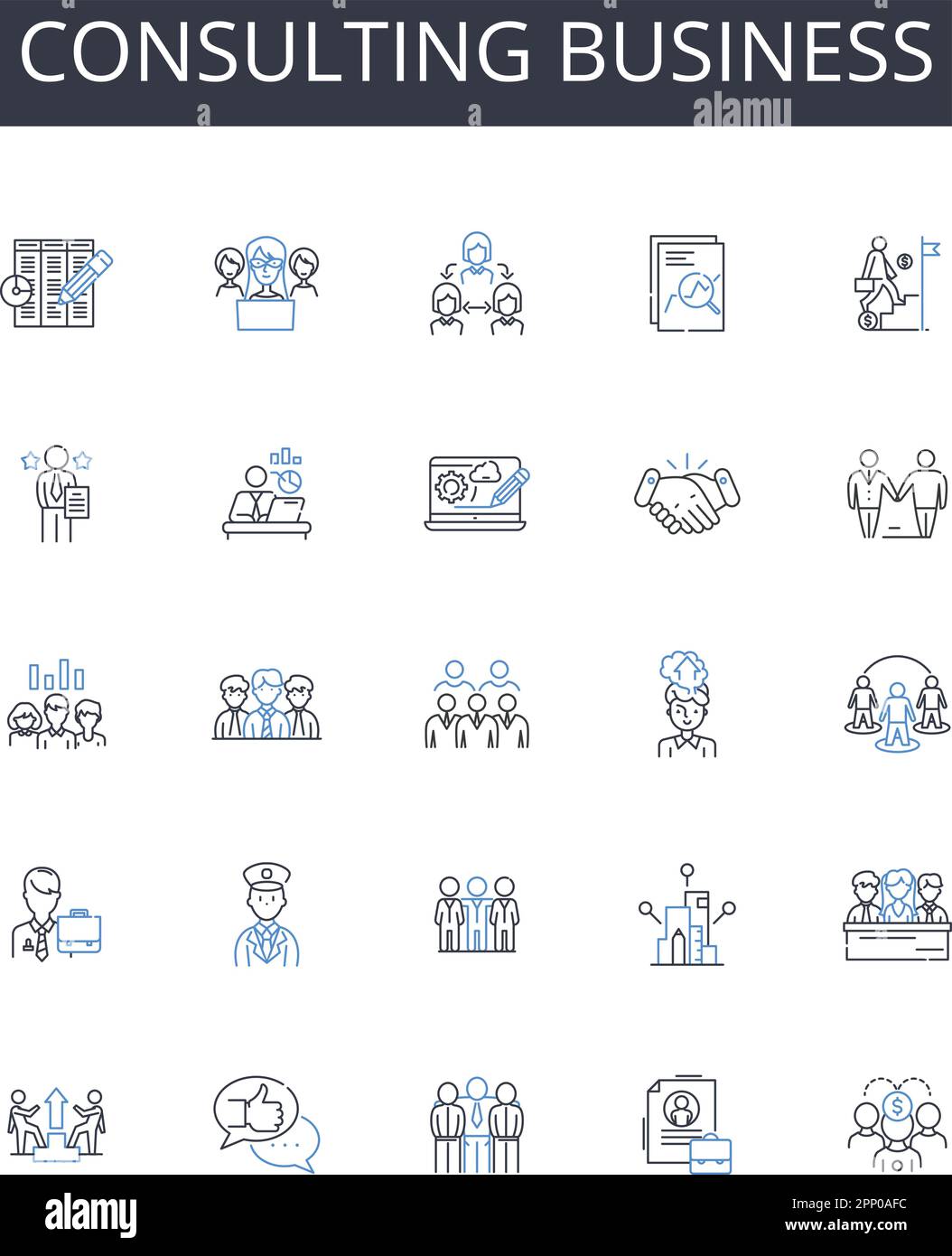 Consulting business line icons collection. Accounting firm, Advertising ... Consulting business line icons collection. Accounting firm, Advertising ...