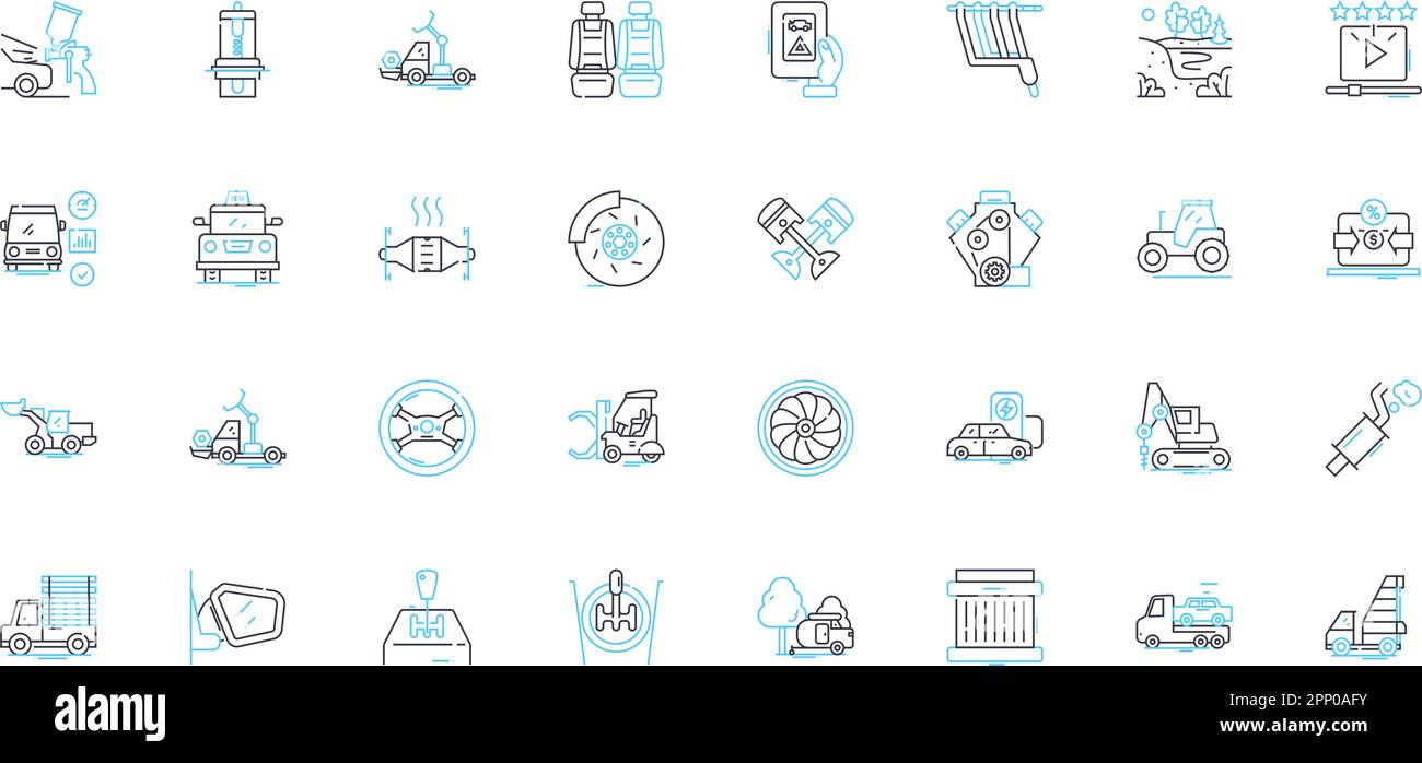 Technology sector linear icons set. Innovation, Disruption, Automation, Digitalisation ...