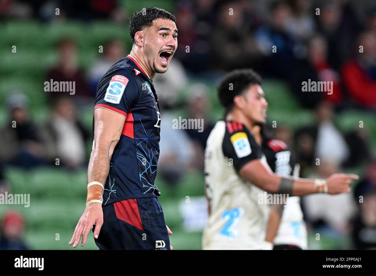 Trevor Hosea of the Rebels reacts during the Super Rugby Pacific Round ...