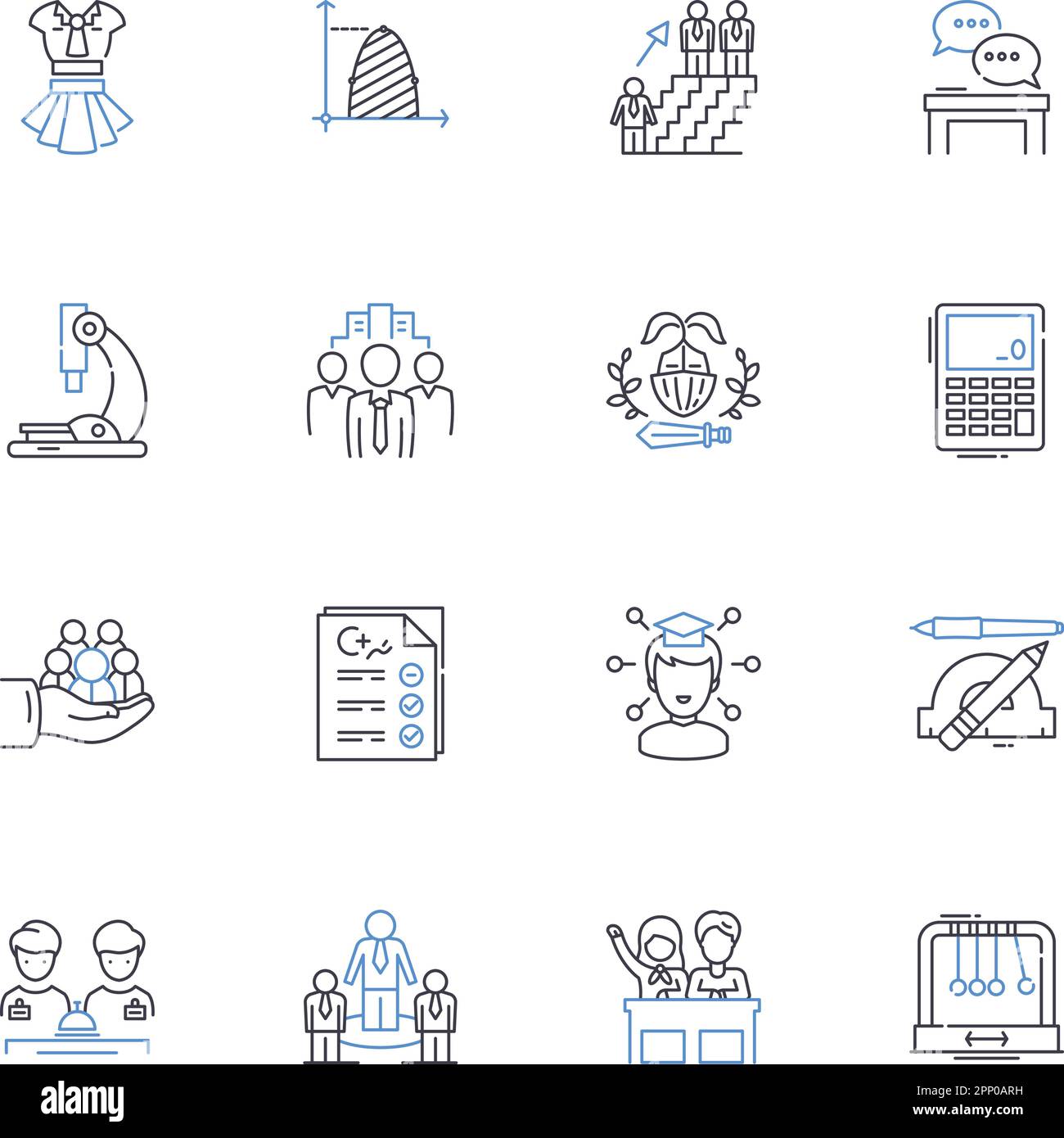 Profound studies line icons collection. In-depth, Intellectual ...