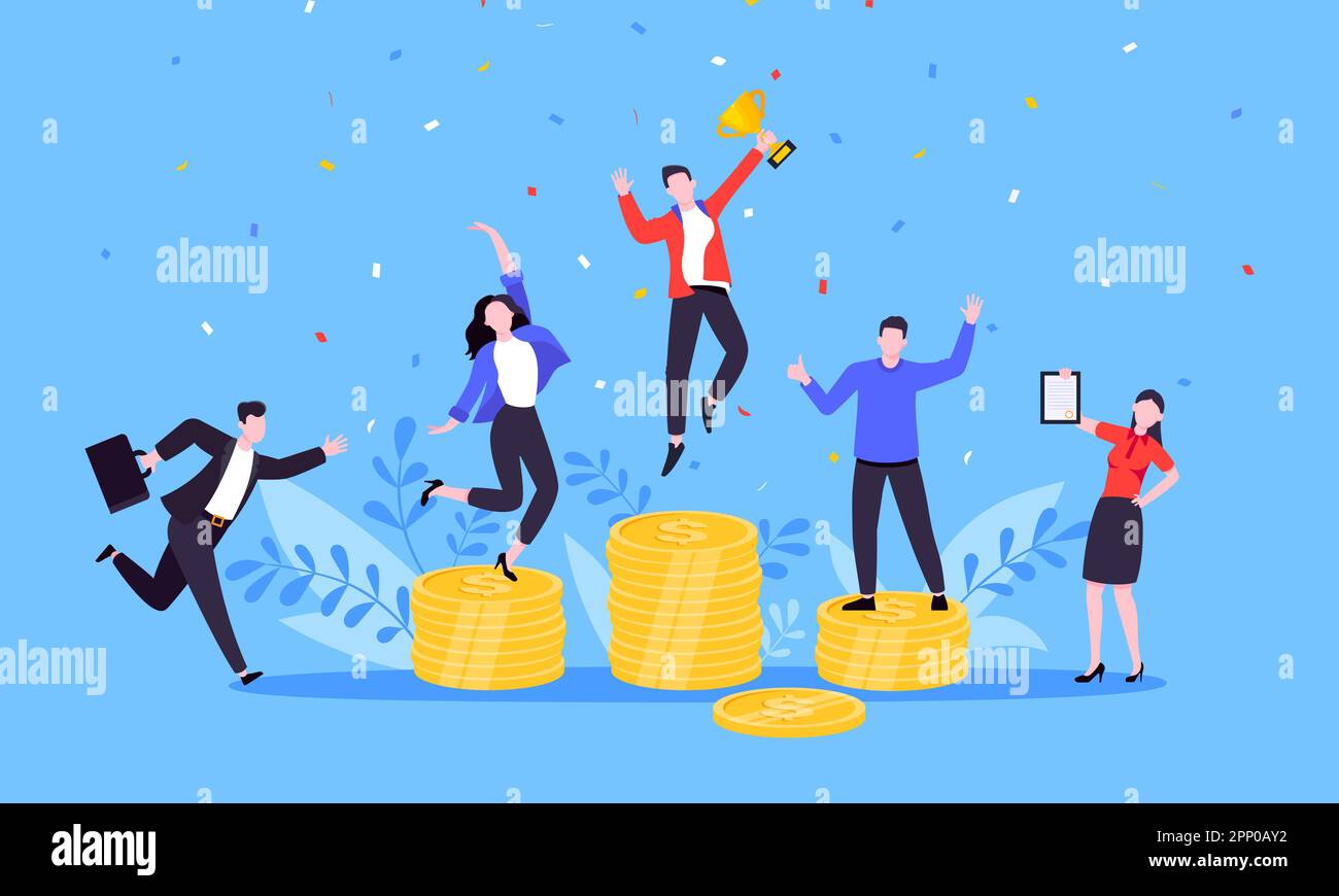 People standing on the money podium rank first three places, jumps in ...