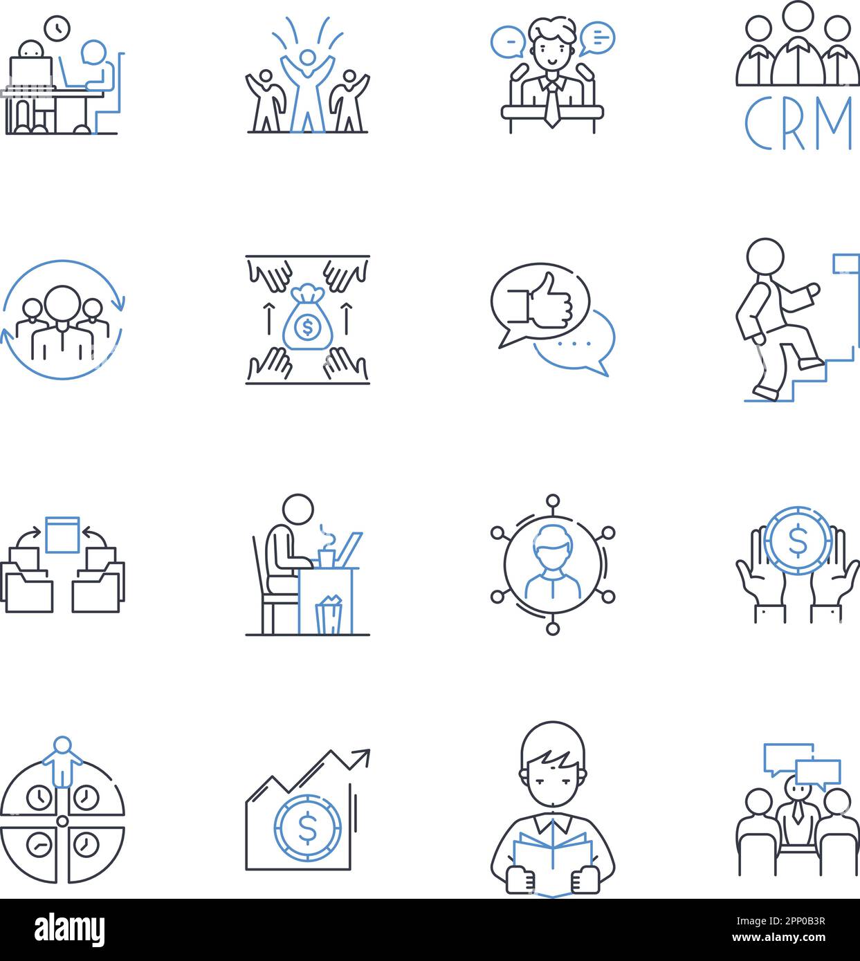 Service quality line icons collection. Consistency, Efficiency ...