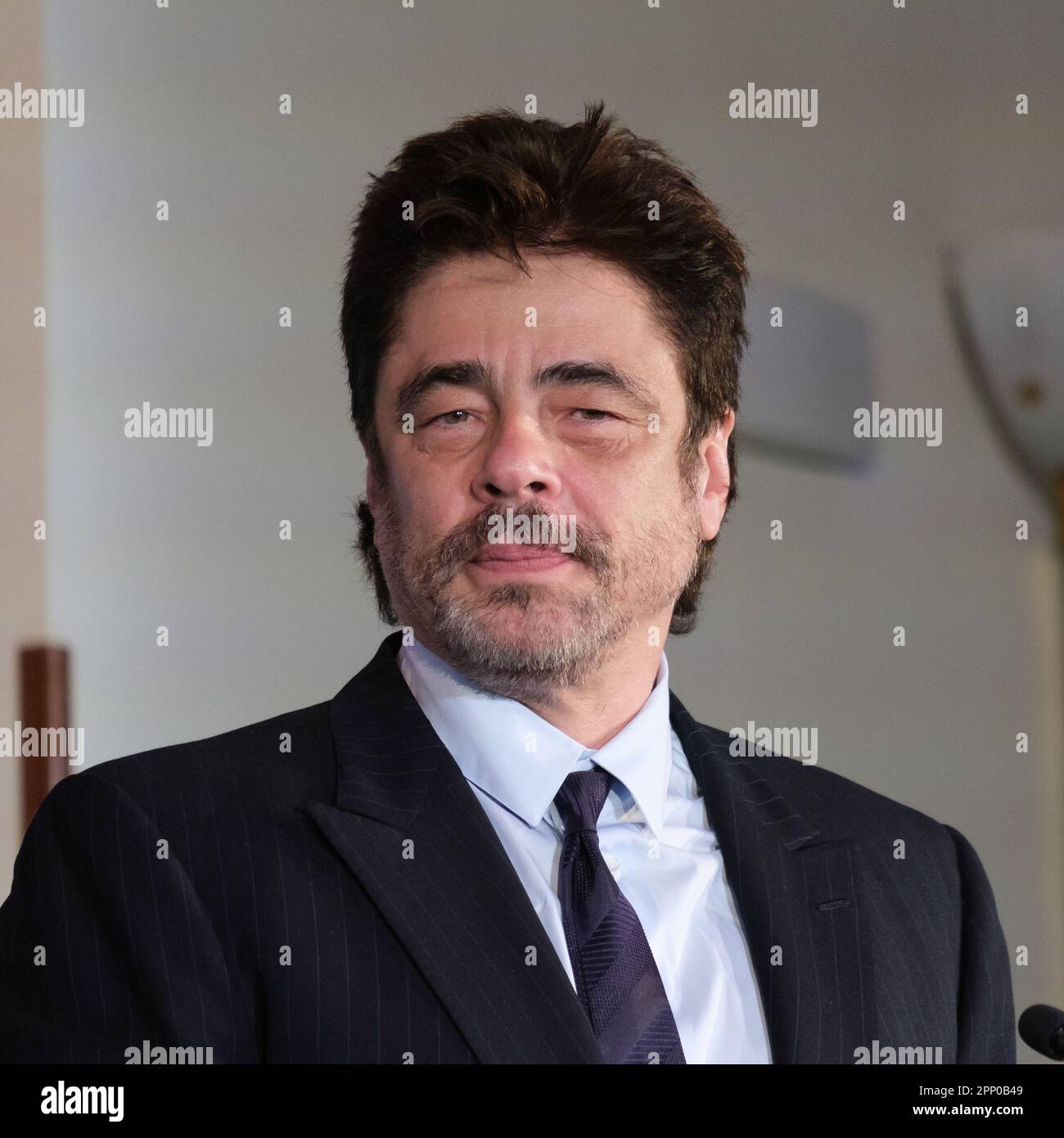 Madrid, Spain. 21st Apr, 2023. Actor Benicio Del Toro attends the press ...
