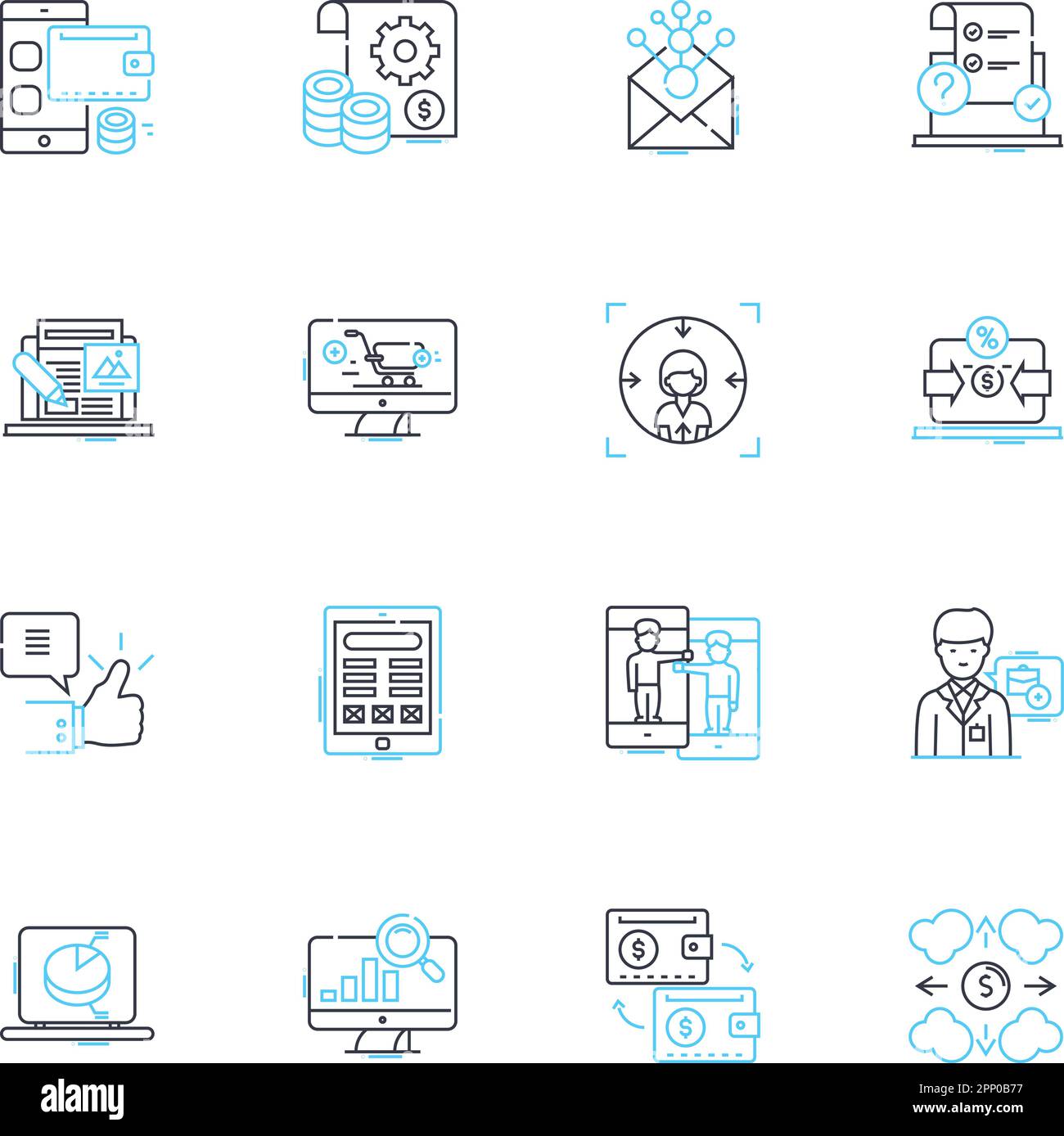 Social Imaging linear icons set. Selfie, Hashtag, Filter, Caption ...
