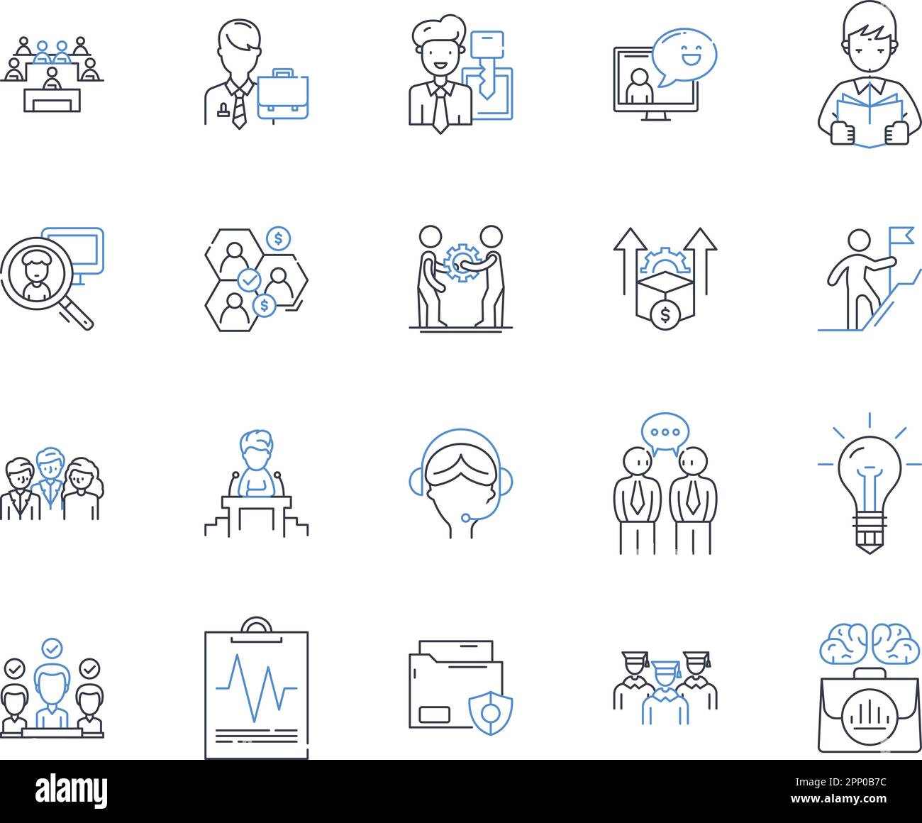 Staff capability line icons collection. Competence, Skills, Talent ...