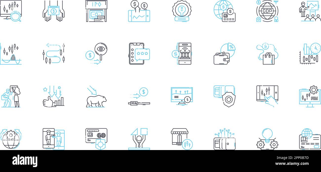 Equity fund linear icons set. Diversification, Growth, Investment ...