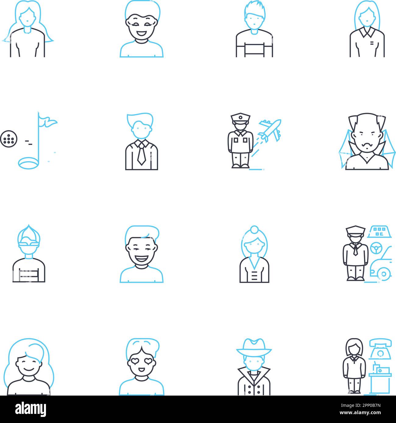 Ethnic profile linear icons set. Diversity, Culture, Heritage ...