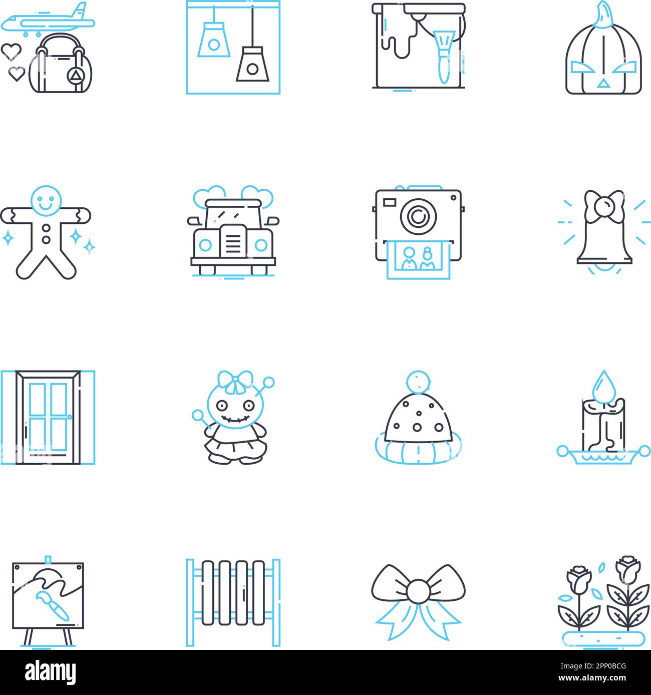 Enhancing linear icons set. Amplify, Boost, Elevate, Augment, Improve ...