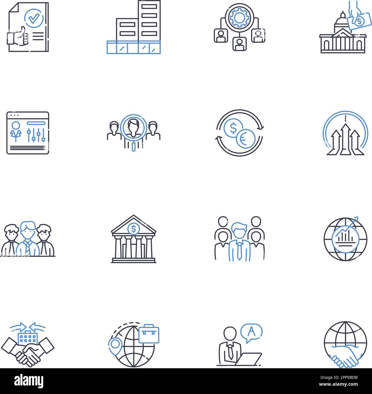 Diversification Line Icons Collection Portfolio Variety Expansion
