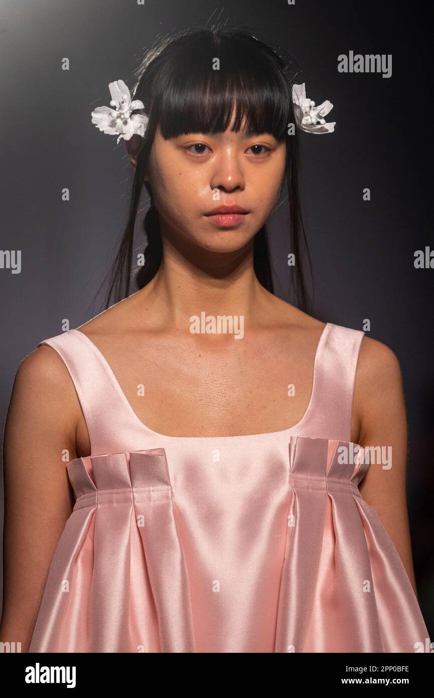 London, UK. 21 April 2023. A model wears a look by Korean fashion ...