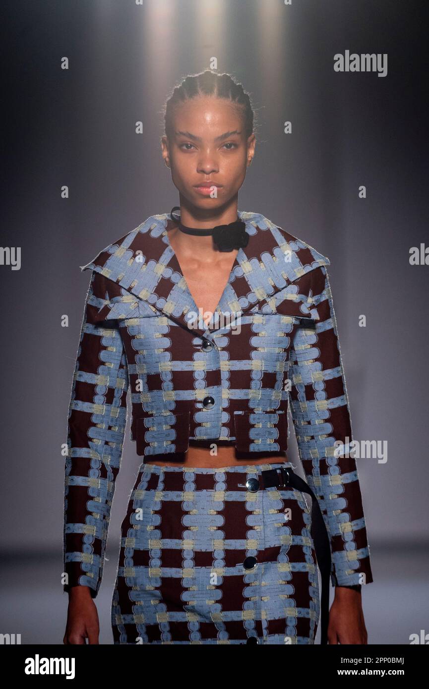 London, UK. 21 April 2023. A model wears a look by Korean fashion ...