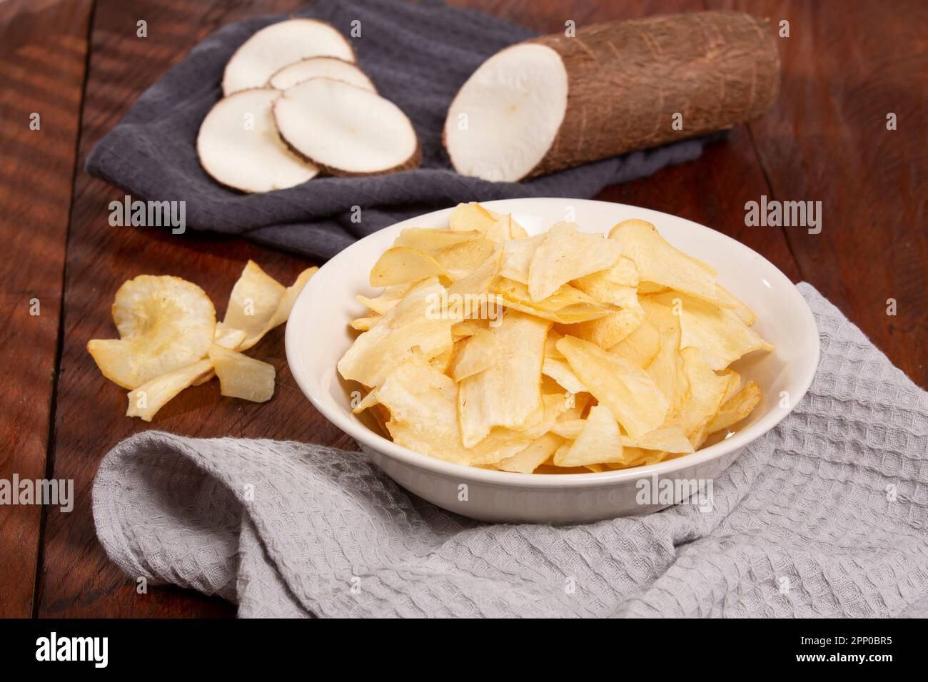 Cassava Manioc Esculenta; Snacks Fried Yuca Flakes Stock Photo - Alamy