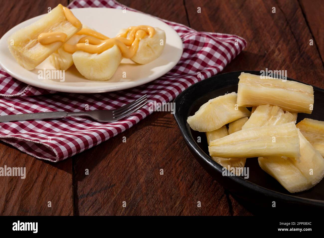 Cooked Manioc Esculenta (mandioca, Yuca, Brazilian Rice Paddy Stock ...