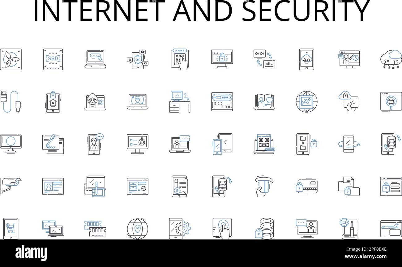 Internet and security line icons collection. Fire, Warmth, Roasting ...