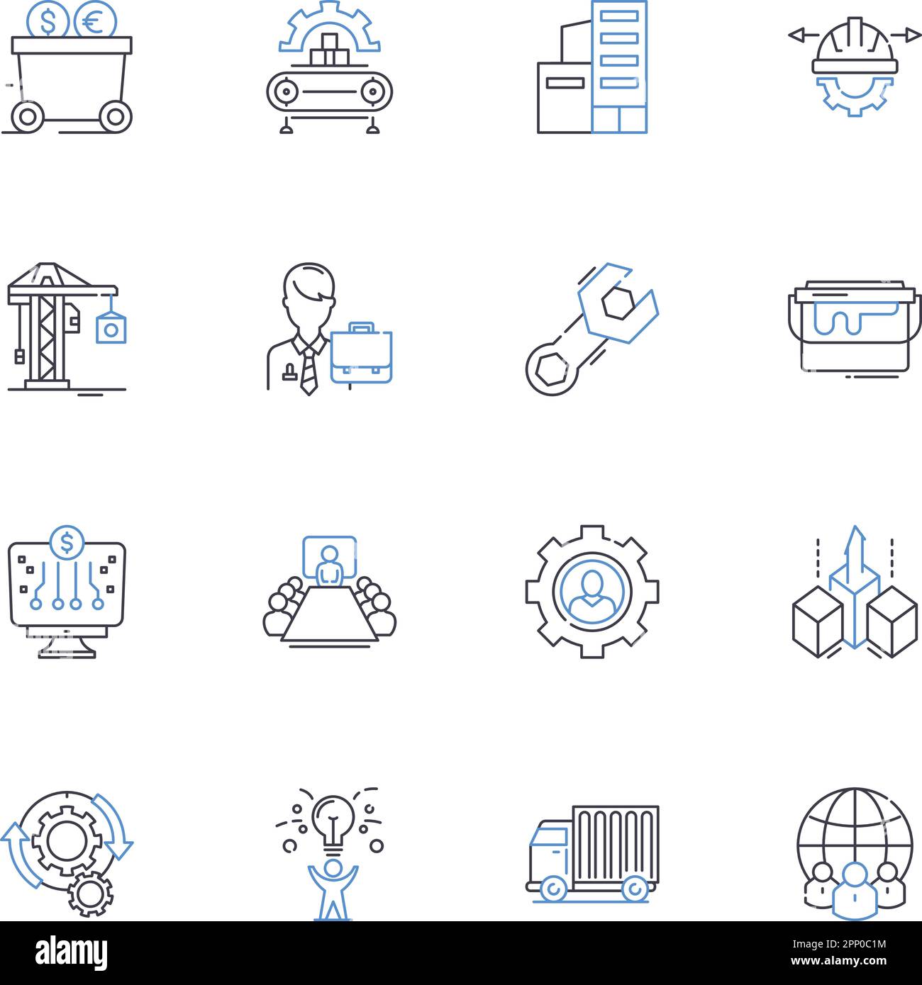 Professional establishment line icons collection. Experience, Expertise ...