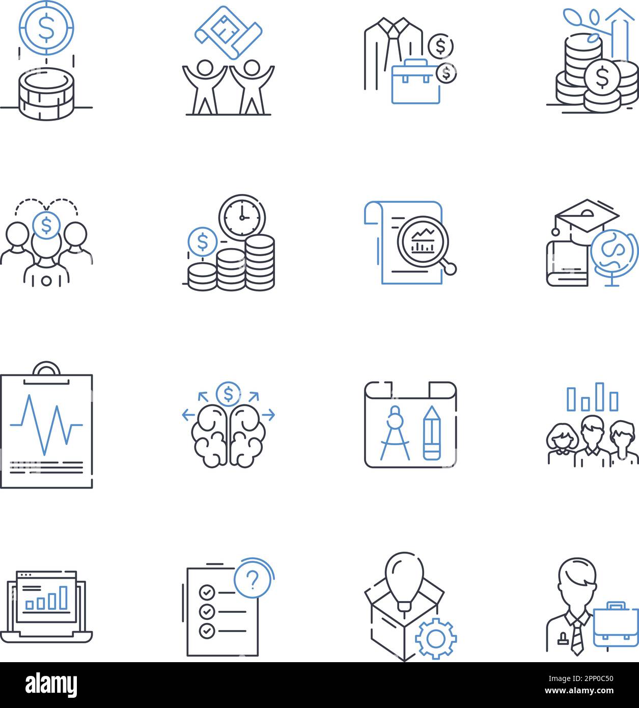 Wage gains line icons collection. Increase, Growth, Raise, Expansion ...