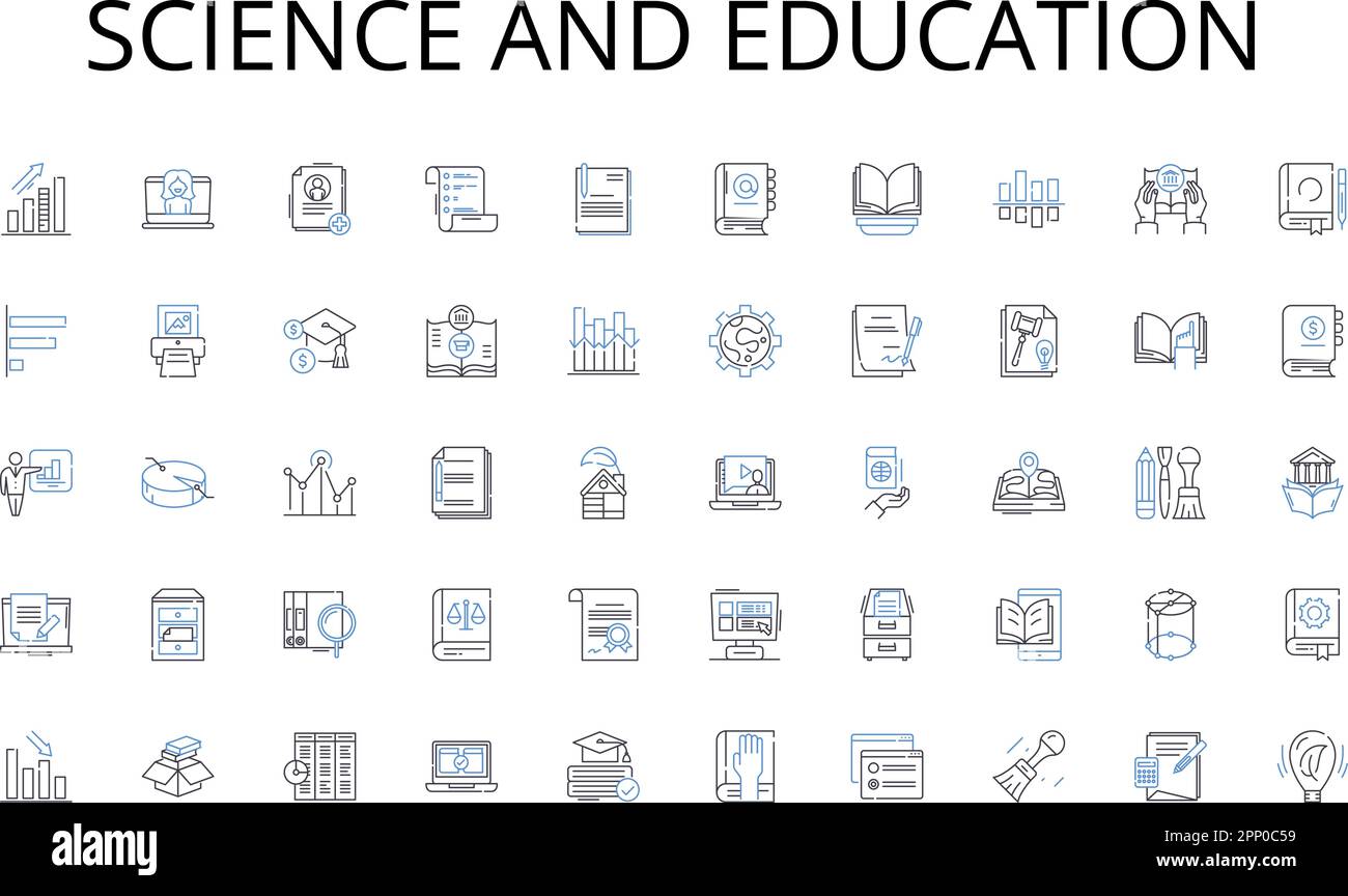 Science and education line icons collection. Advertising, Marketing ...