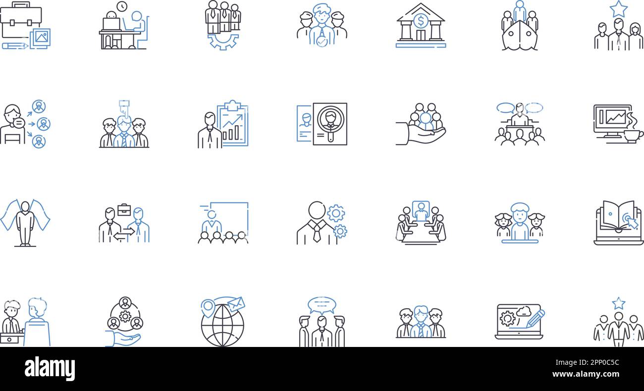 Command Hierarchy Line Icons Collection Authority Chain Control Coordination