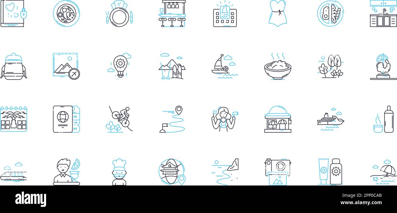 Meal Linear Icons Set Nourishment Feast Dinner Lunch Breakfast Cuisine Entree Line Vector