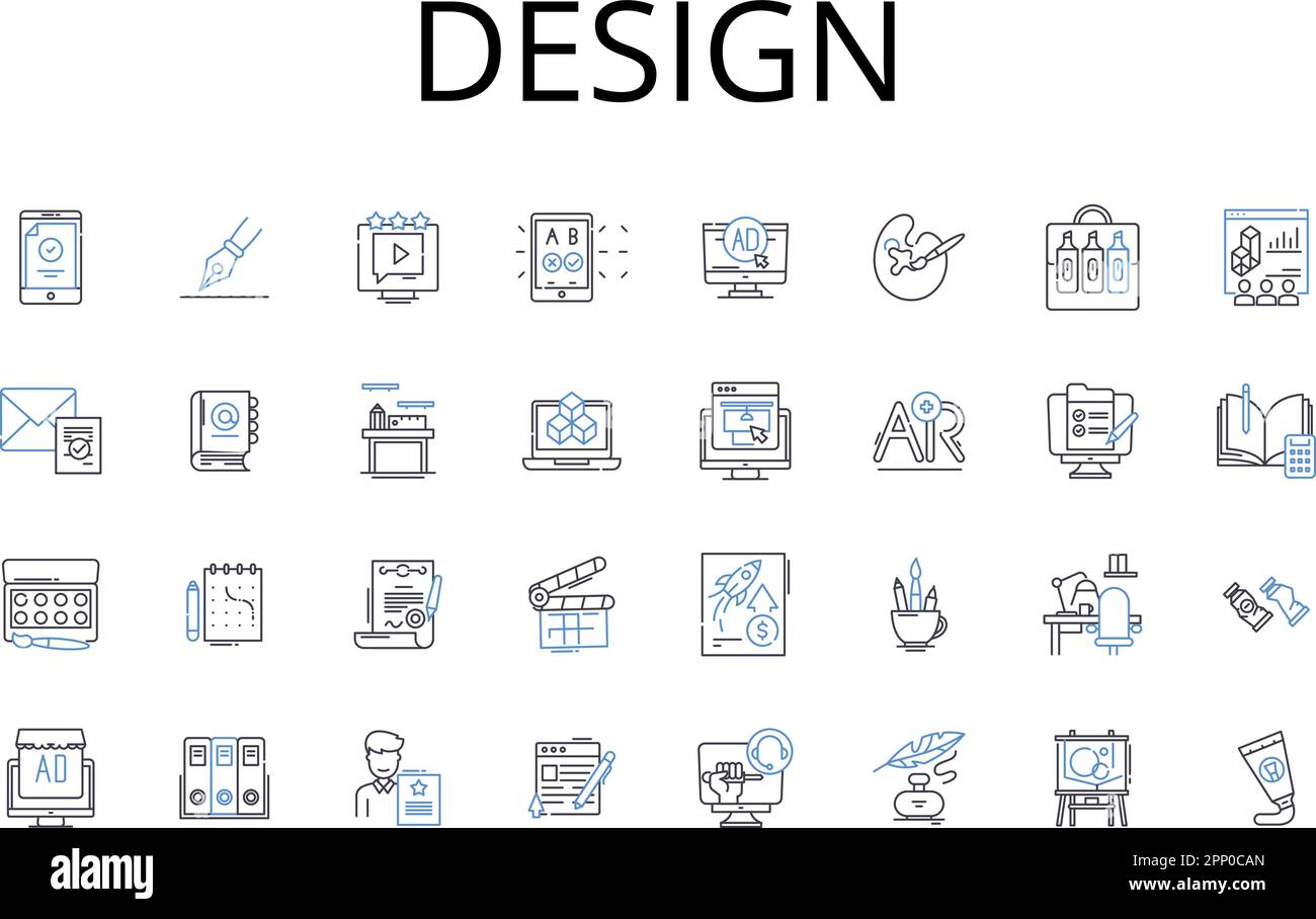 Design line icons collection. Artistic expression, Creative planning ...