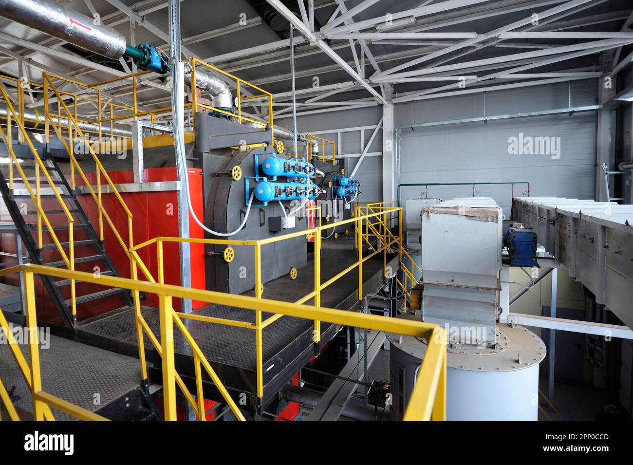 Steam generation vessel working in the production hall of the biggest ...