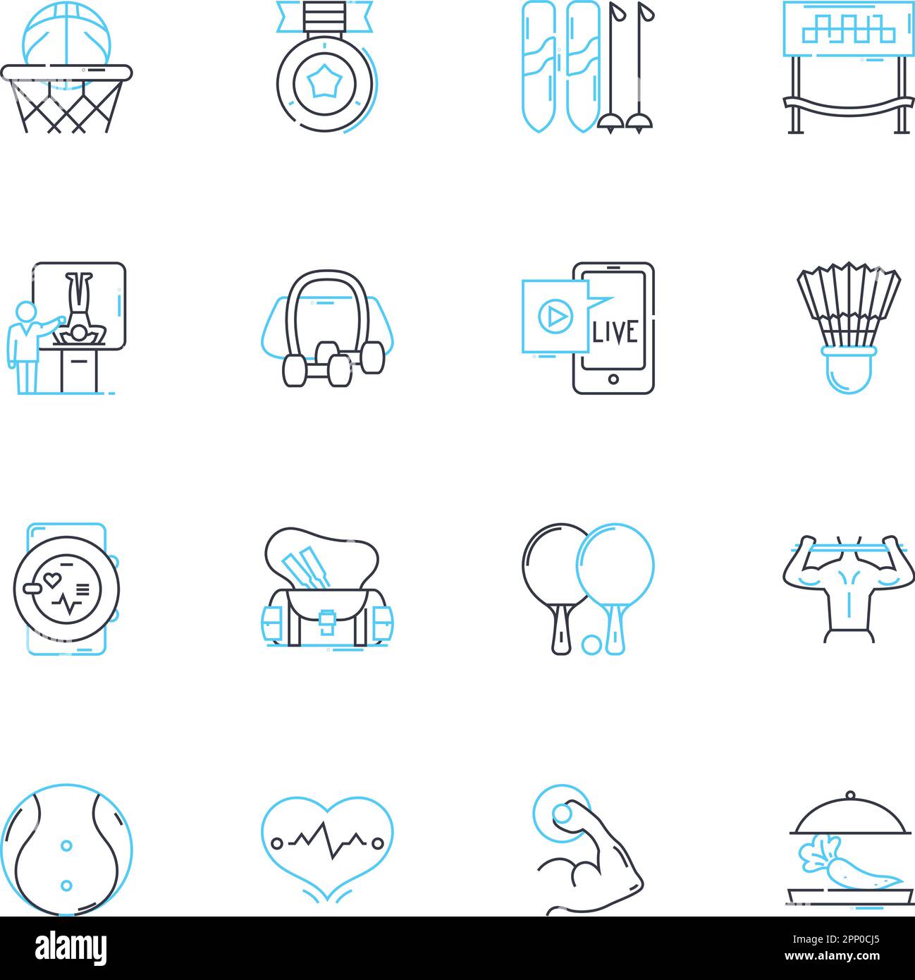 Health industry linear icons set. Wellness, Nutrition, Fitness ...