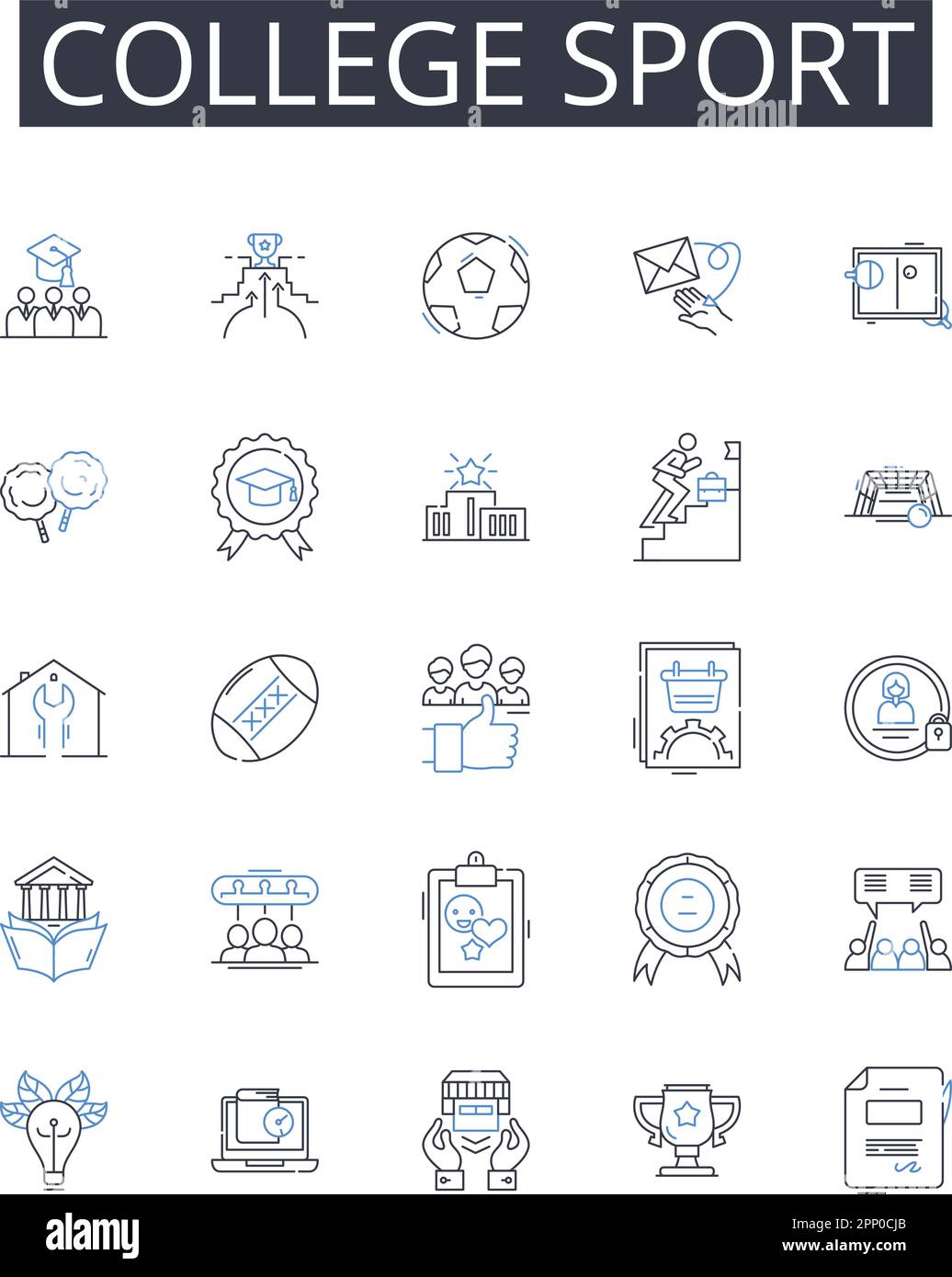 College sport line icons collection. Business, Commerce, Industry ...