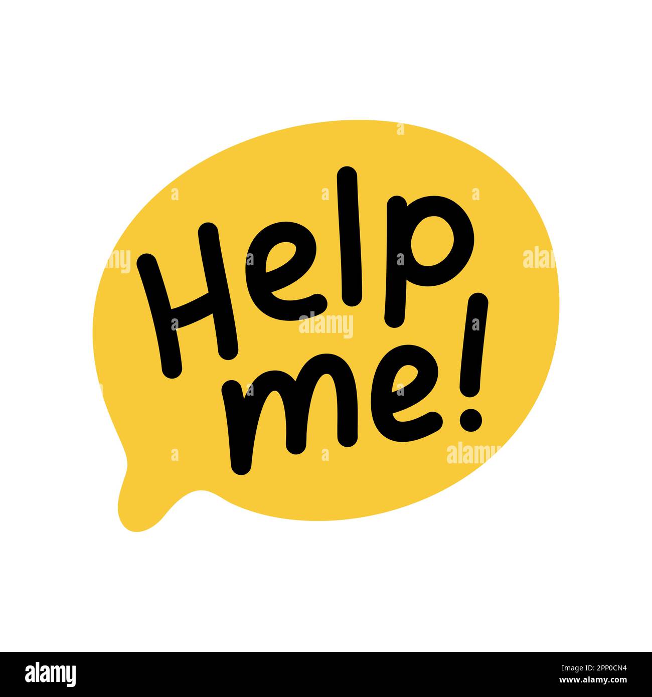 HELP ME speech bubble. Hand drawn quote. Mental health. Balloon icon ...