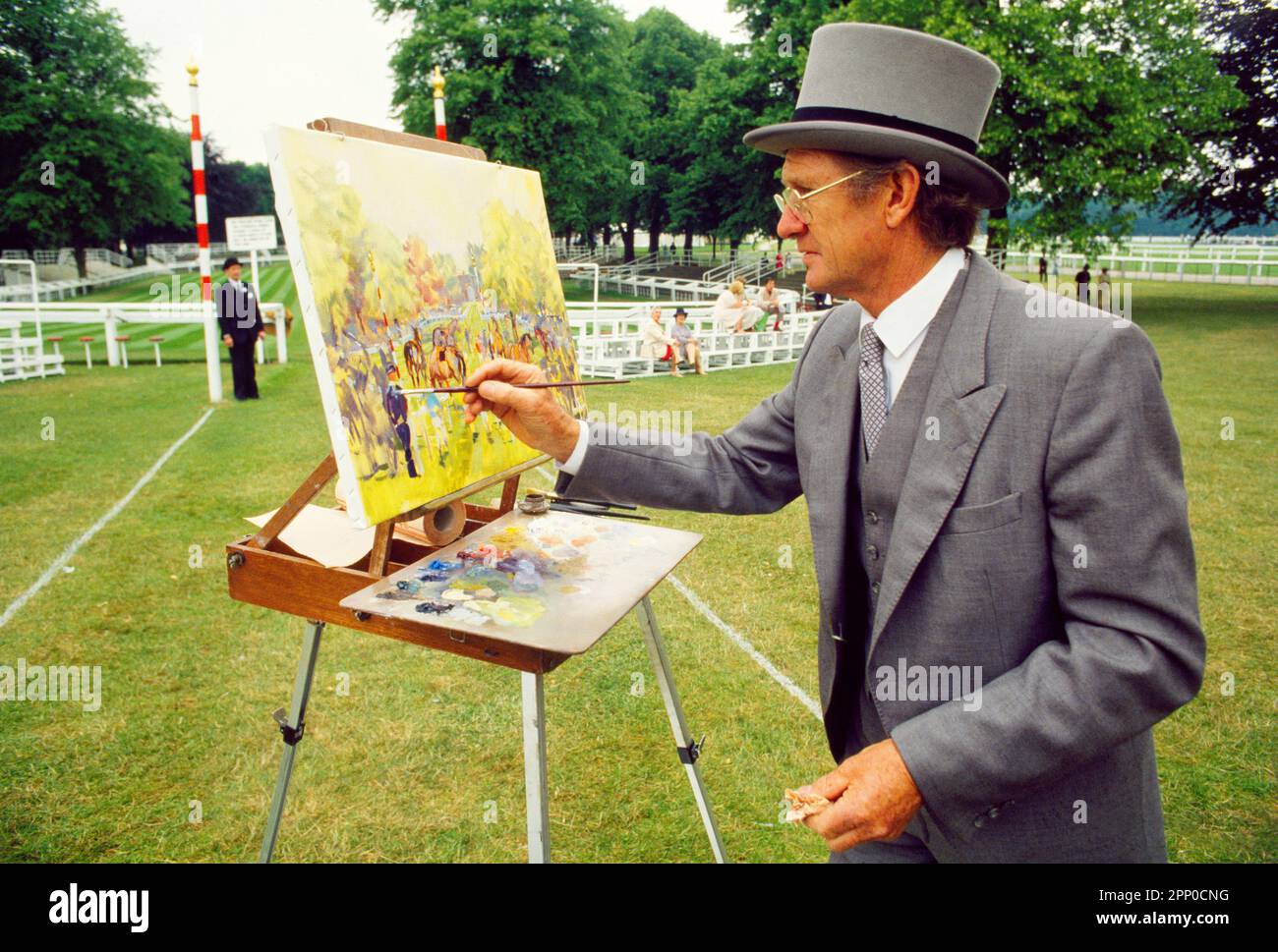 Resident artist at Royal Ascot races in 1982 Stock Photo - Alamy