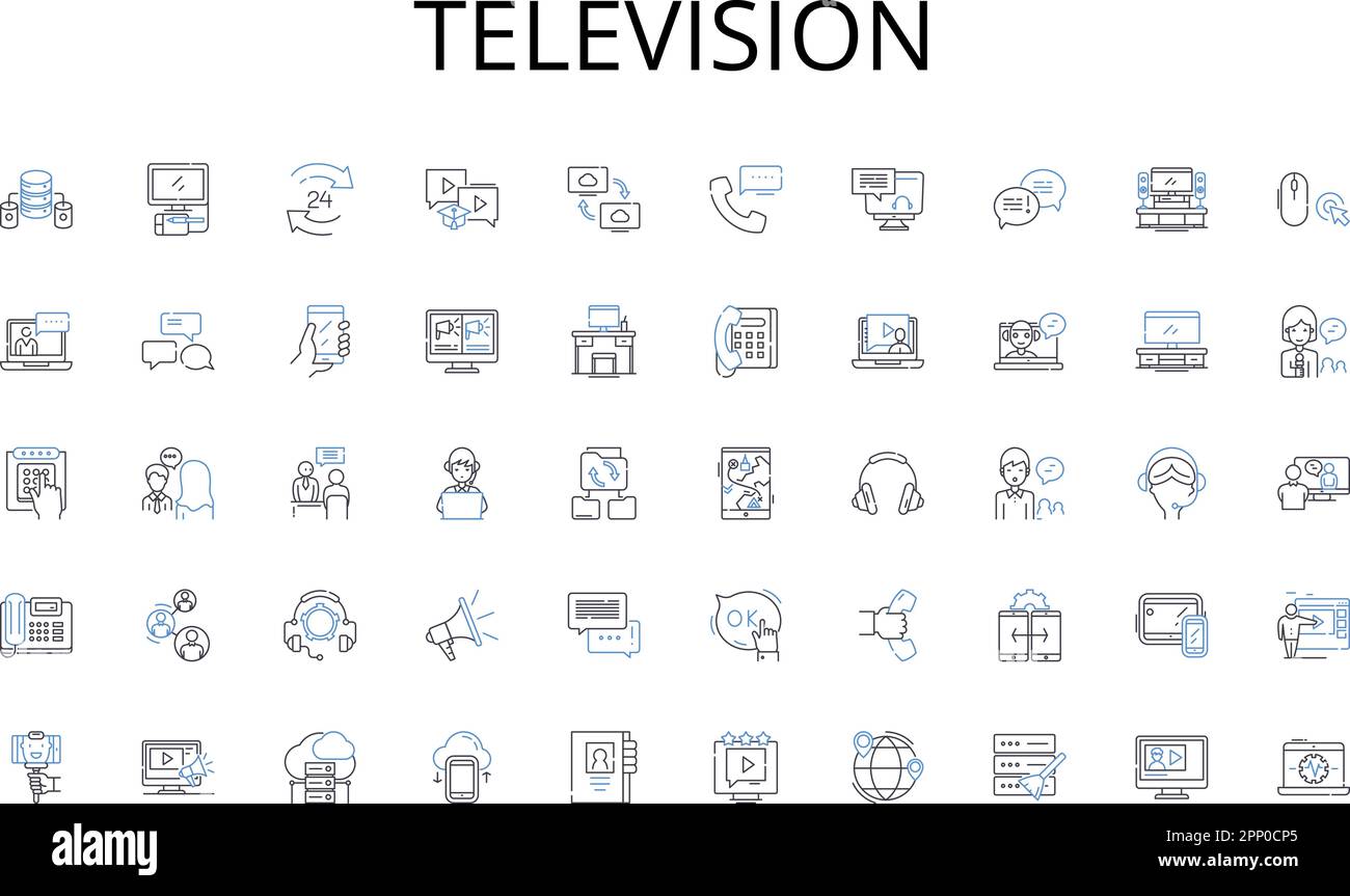 Television line icons collection. Productivity, Time-management ...