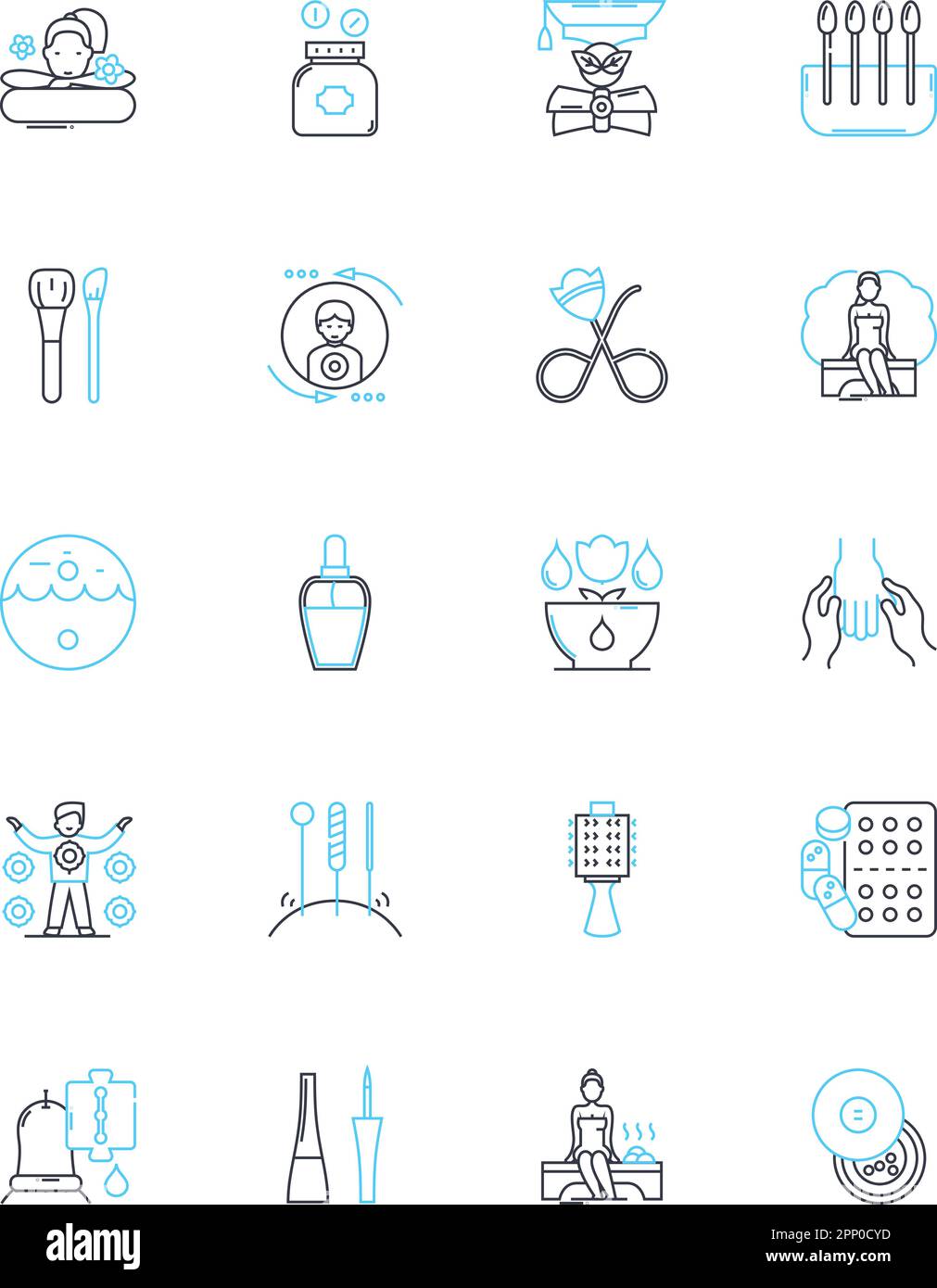 Martial arts linear icons set. Discipline, Focus, Respect, Strength, Agility, Coordination ...