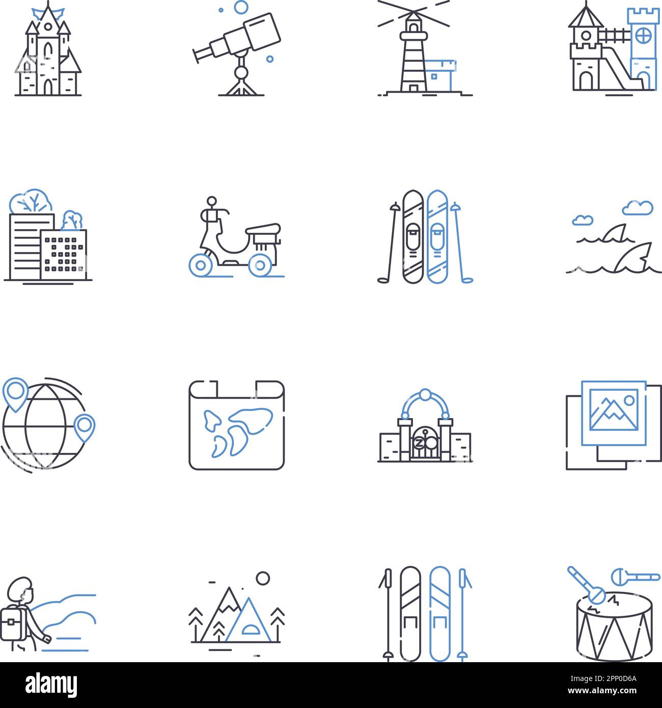 Earthly excursion line icons collection. Wanderlust, Adventure ...