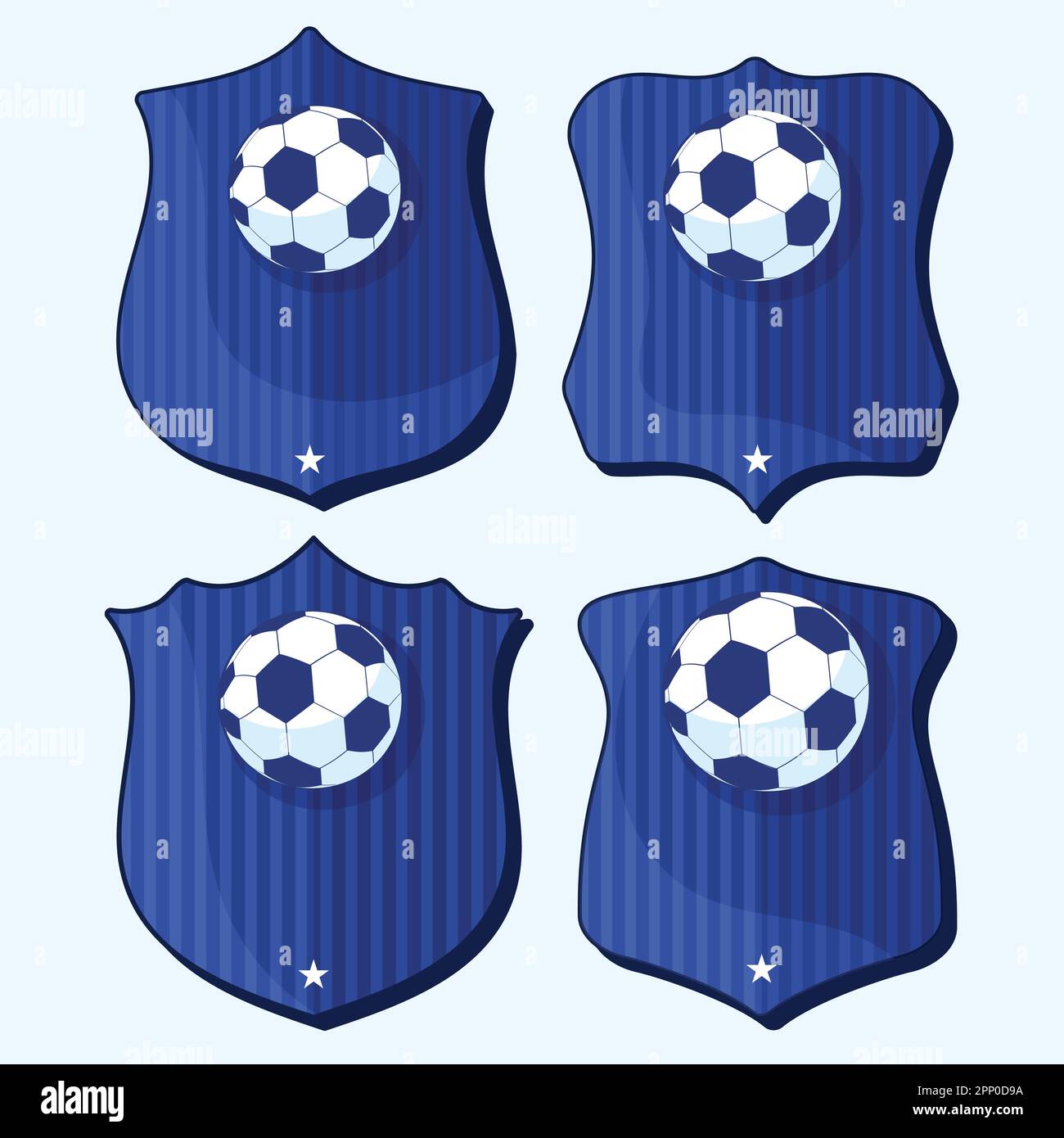 Set Of Football Shield Badge Against Pastel Blue Background Stock ...