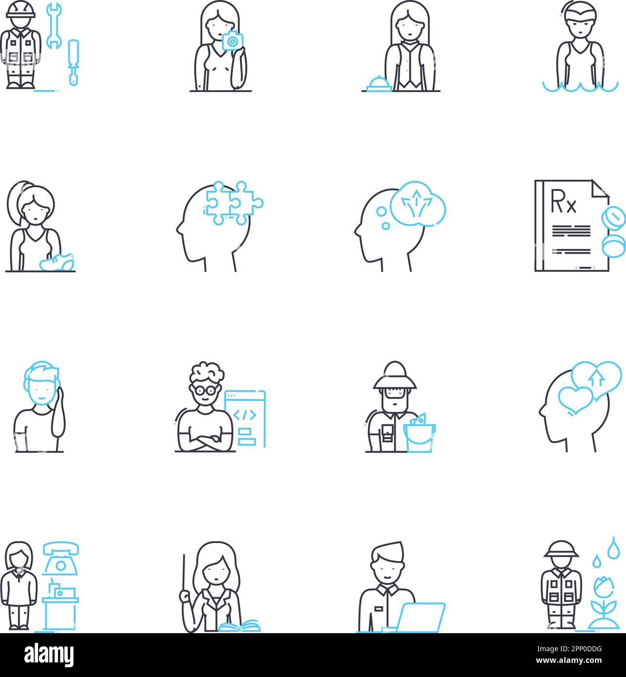 Anthropology linear icons set. Culture, Kinship, Evolution, Society ...