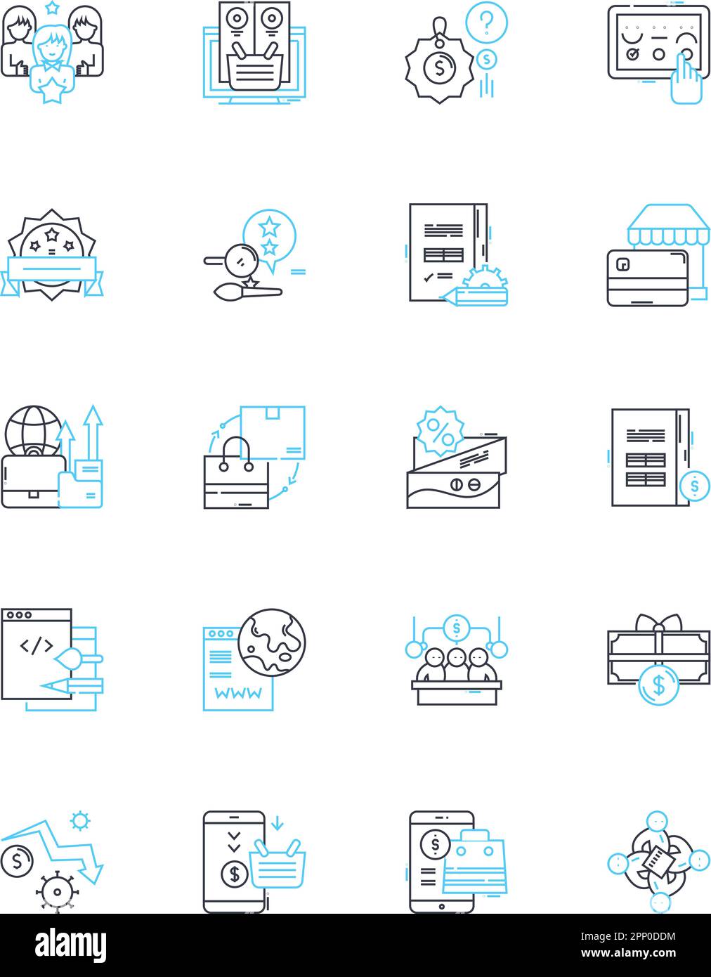 Marketing Campaigns Linear Icons Set Strategy Analytics Engagement Conversion Awareness