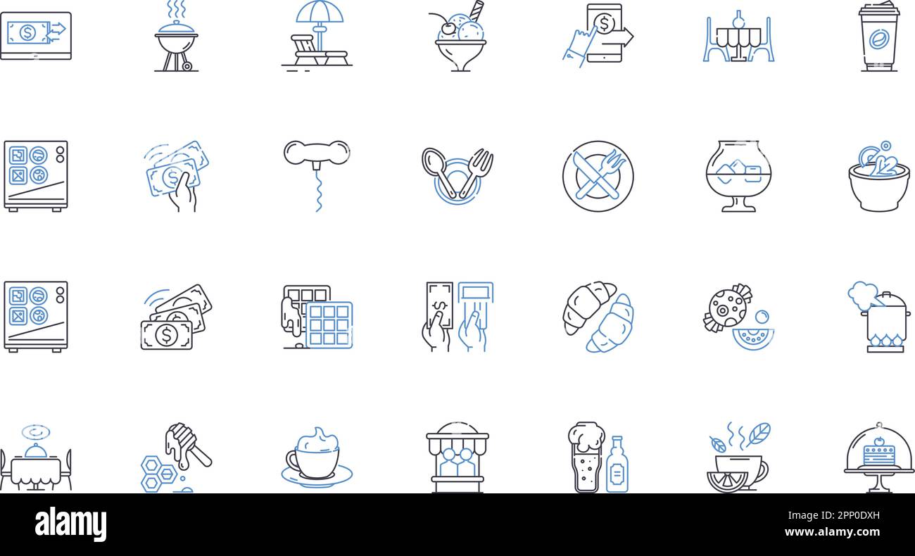 Hotel oversight line icons collection. Inspection, Management ...