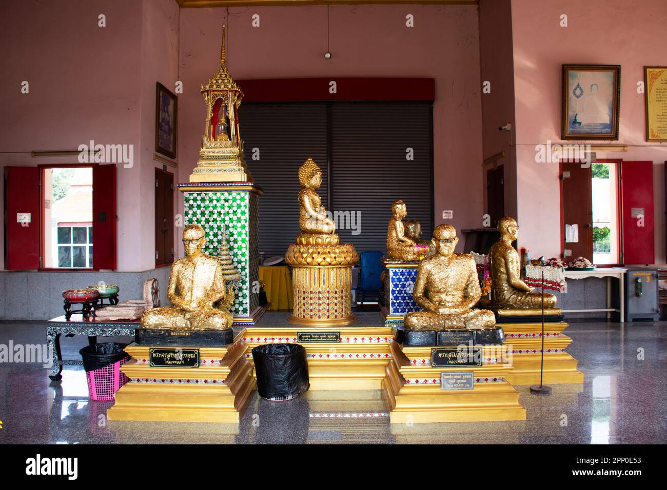 Ancient antique building shrine for thai people visit respect praying ...