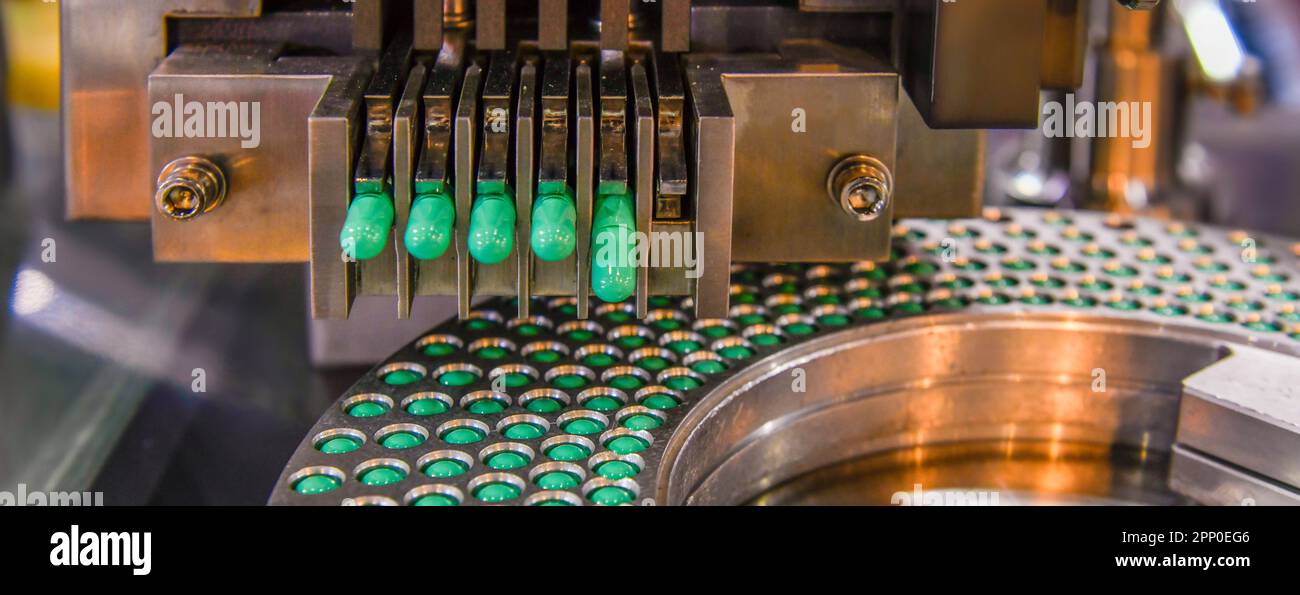 Green capsule medicine pill production line, Industrial pharmaceutical ...
