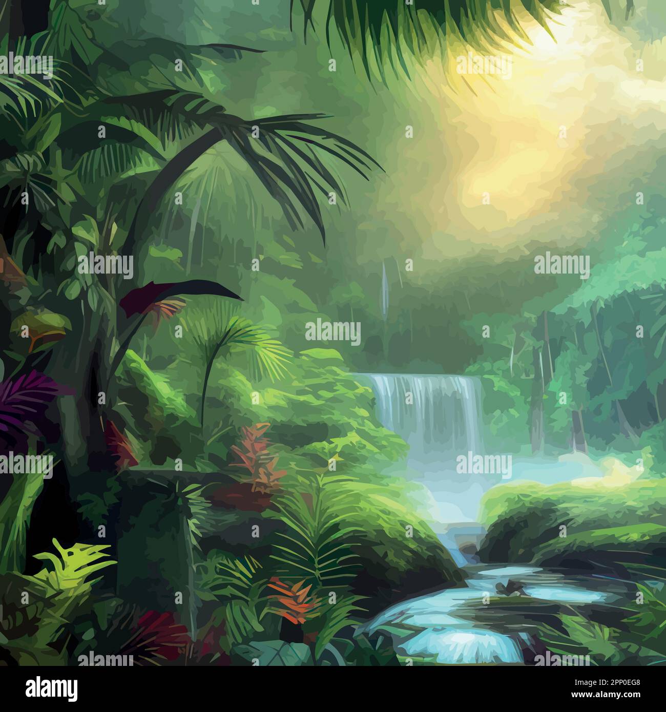 Sunlight between trees Stock Vector Images - Alamy