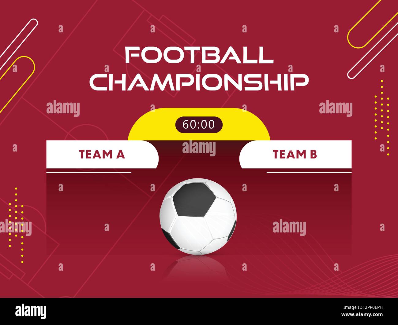 Football Championship Match Between Team A VS B With Soccer Ball On Red ...