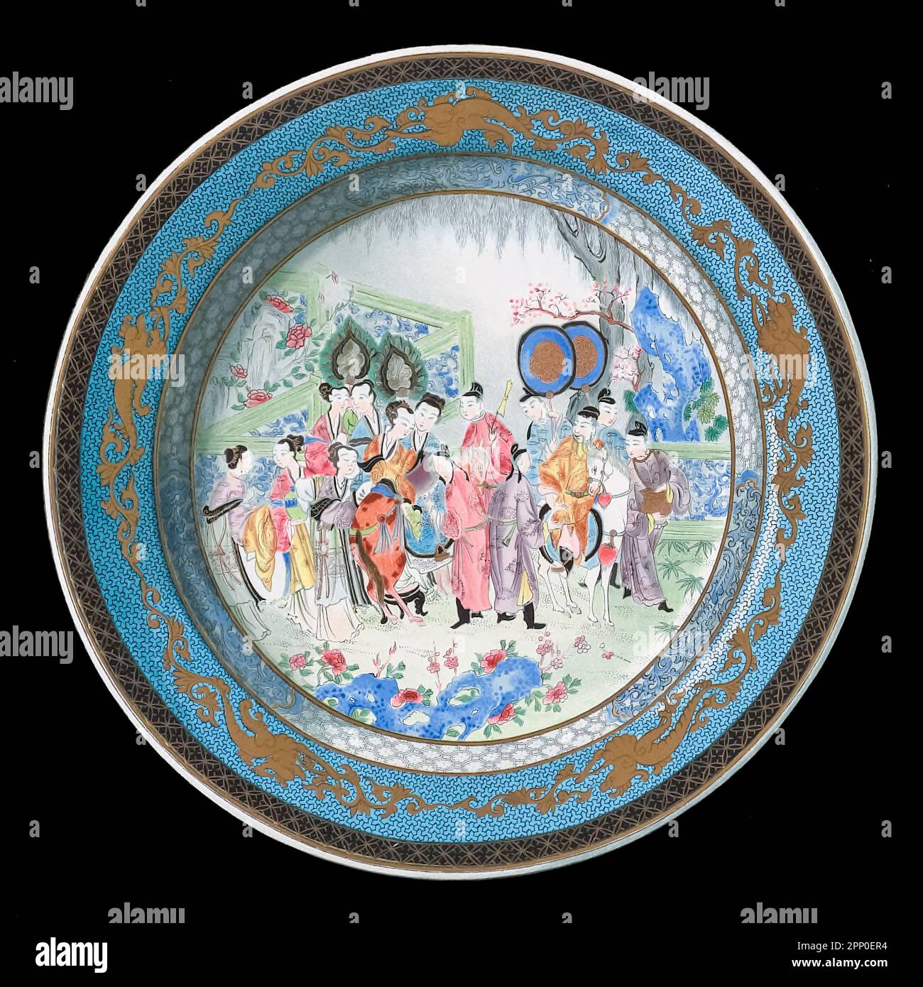 DEEP PLATE (Tieh), decorated in brilliant enamel colors of the ...