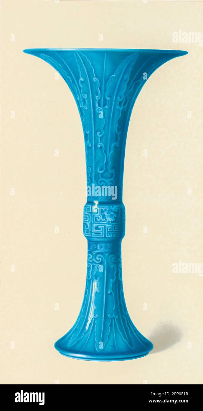 ETCHED TURQUOISE BEAKER VASE (Hua Ku), of slender, graceful form Ch’ien-lung (I736-1795) From ...