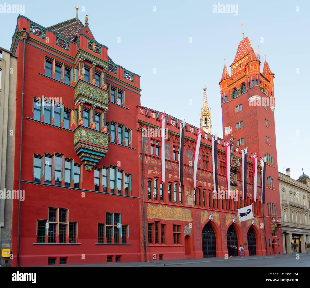 Red Town Hall in Basel city, Switzerland Stock Photo - Alamy